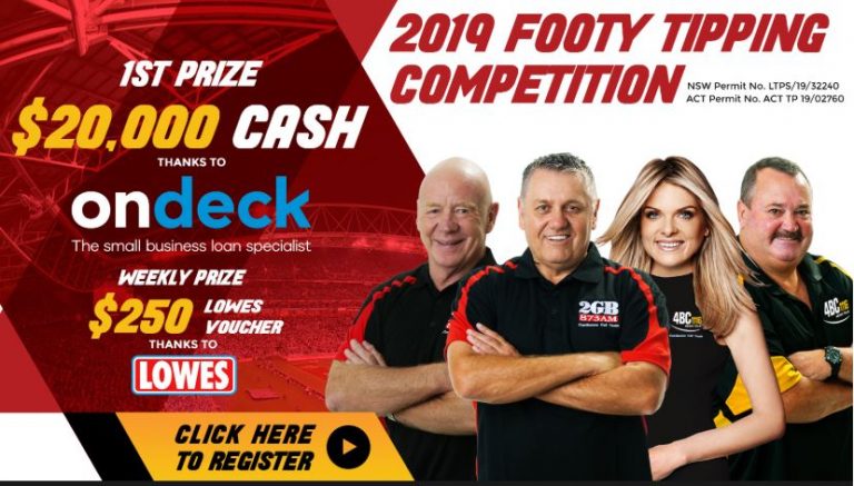 2GB Footy Tipping Competition 2019: Win weekly prizes or $20,000 cash