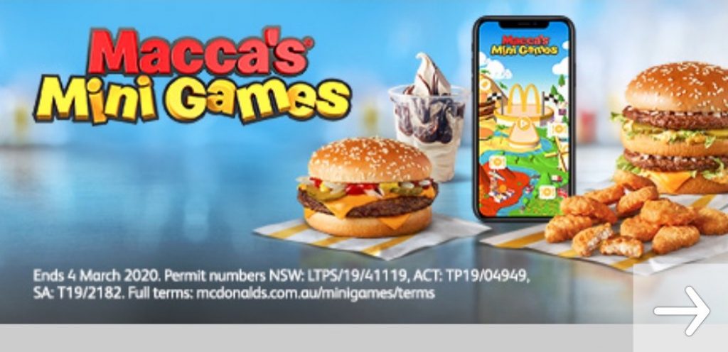 Macca's Mini Games Promotion 2020: Download the app and win prizes