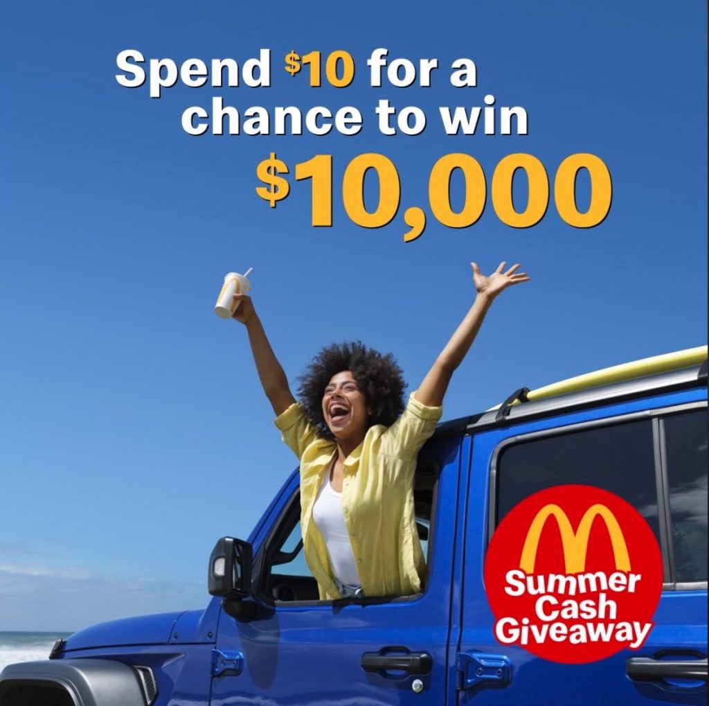 McDonalds Summer Cash Promotion: Enter your receipt code and win $10,000