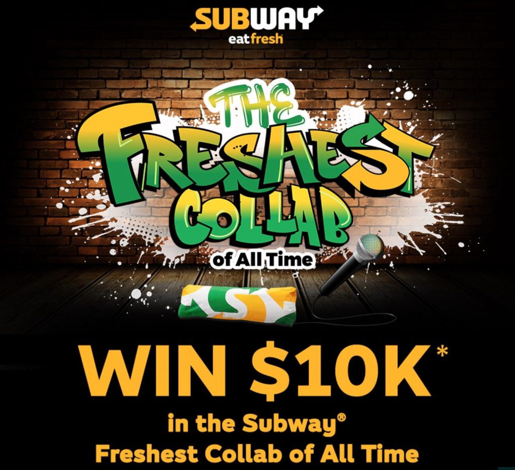 Subway Freshest Collab of All Time Competition: Win up to $10K at ...
