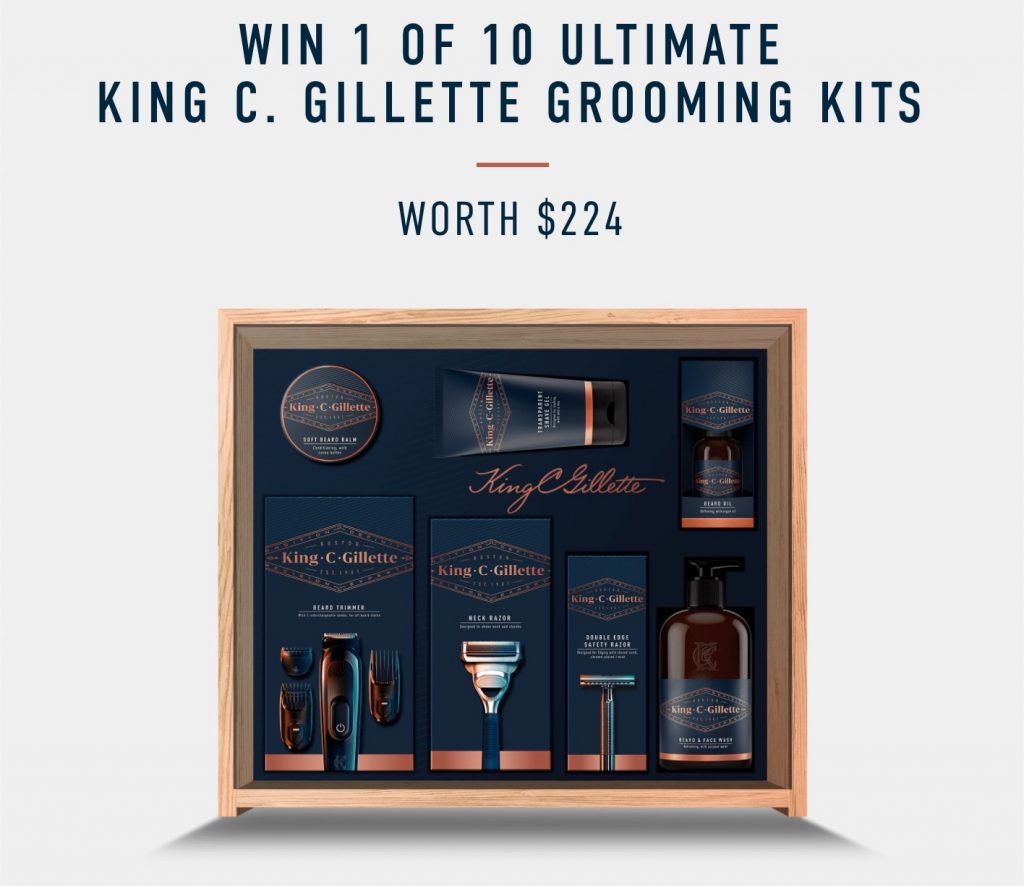 Gillette Competition: Win 1 of 10 Ultimate King C Gillette grooming kits