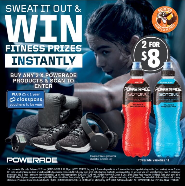 Powerade Sweat It Out Competition: Win fitness prizes instantly at ...