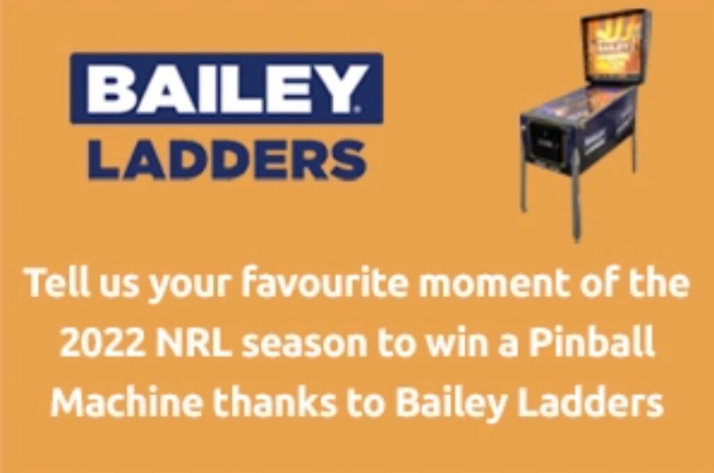 Fox Sports and Bailey Ladders NRL Competition: Win a pinball machine ...