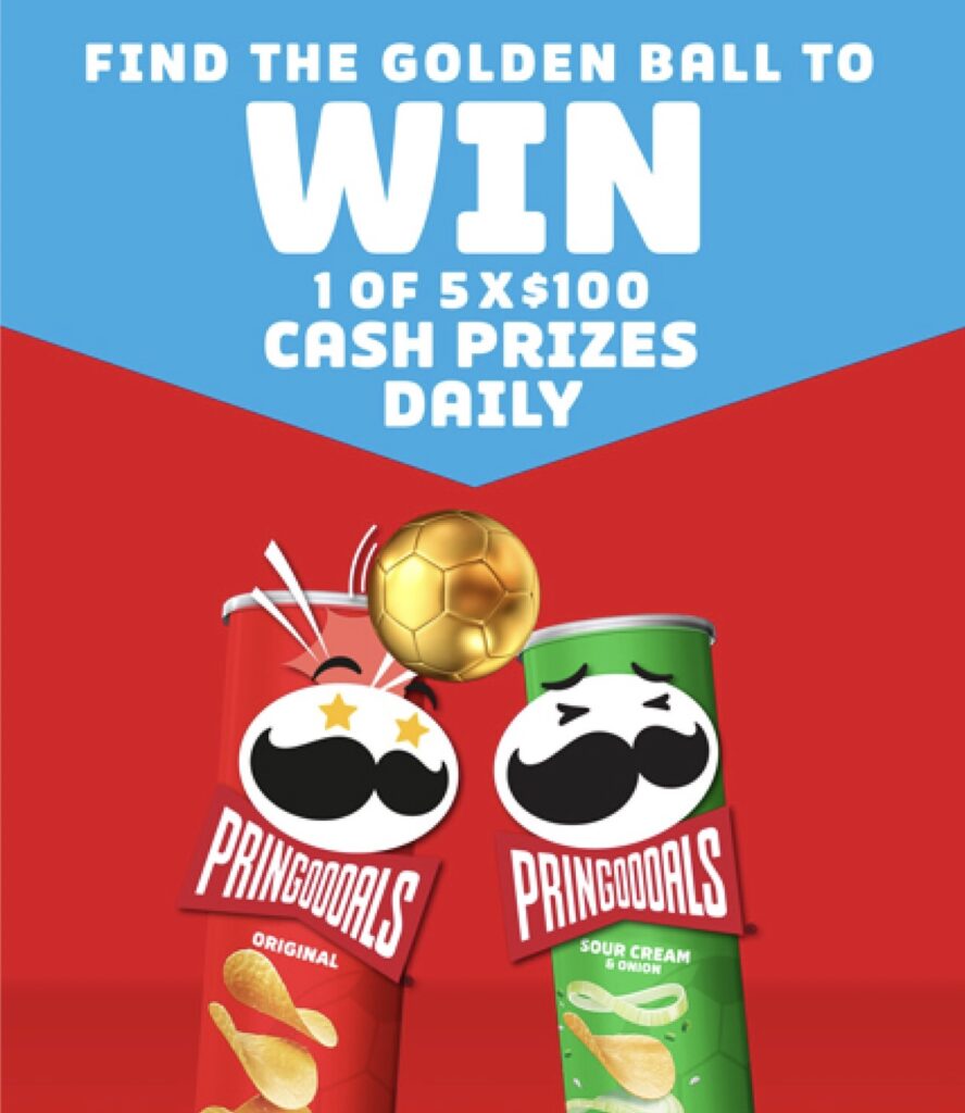Pringles Golden Ball Soccer Promotion: Win 1 of 5 $100 cash prizes ...