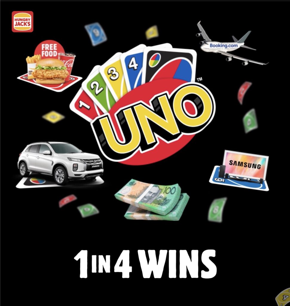 Hungry Jack's UNO 2023 Promotion: Win a share of over $140 million in prizes at hjuno.com.au