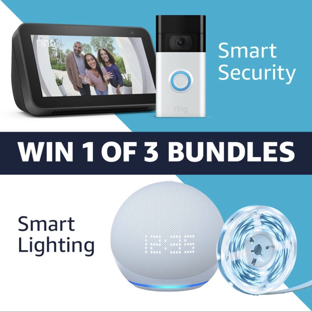 Win 1 of 3 Amazon Smart Home Bundles including an Echo Show + Ring doorbell