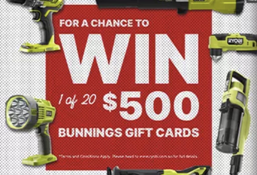 Ryobi Competition: Win 1 of 20 $500 gift cards